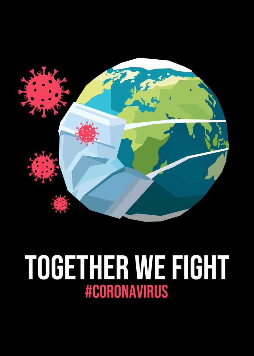 'Together We Fight ' Poster, picture, metal print, paint by Ahmad ...