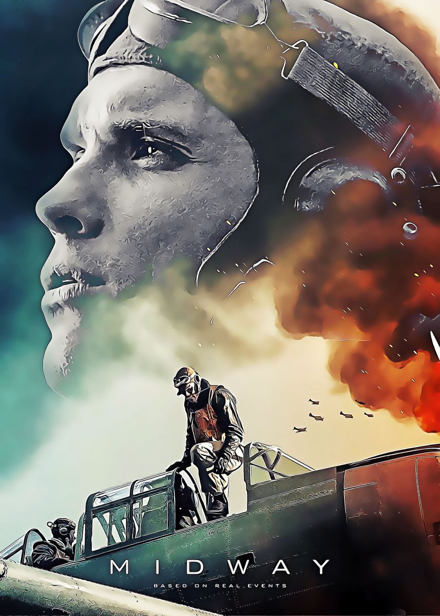 'MIDWAY MOVIE' Poster, picture, metal print, paint by Ady Nue | Displate