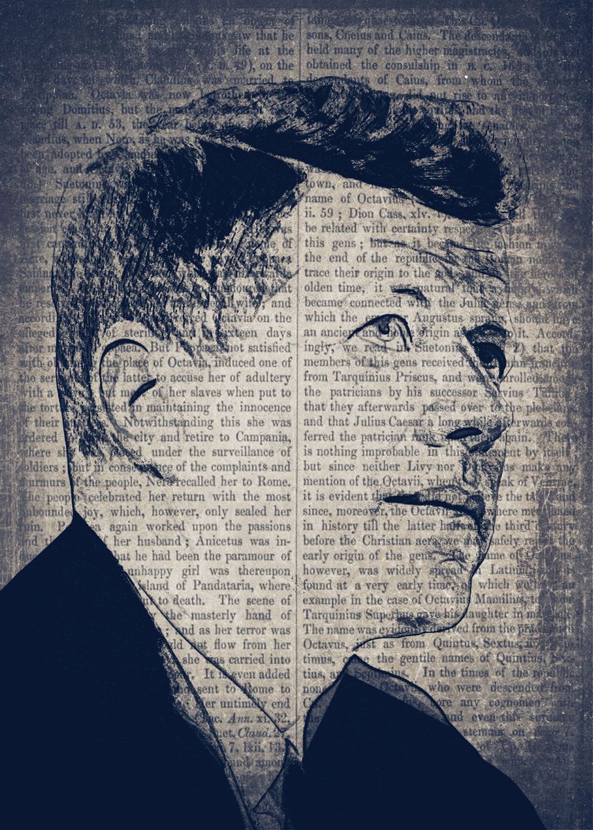 'The gaze of John F Kennedy' Poster, picture, metal print, paint by ...