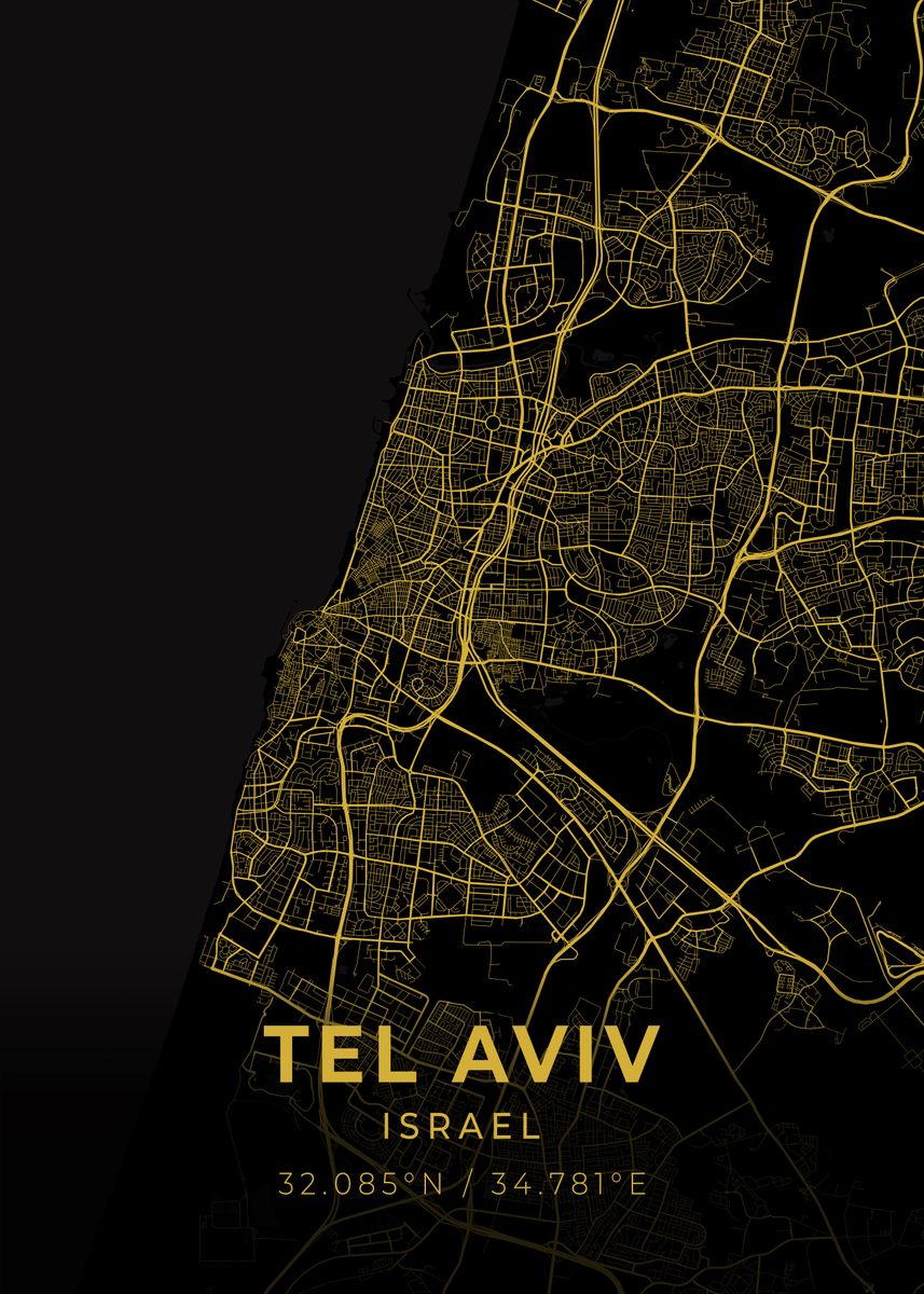 'Tel Aviv Israel' Poster, picture, metal print, paint by Conceptual ...
