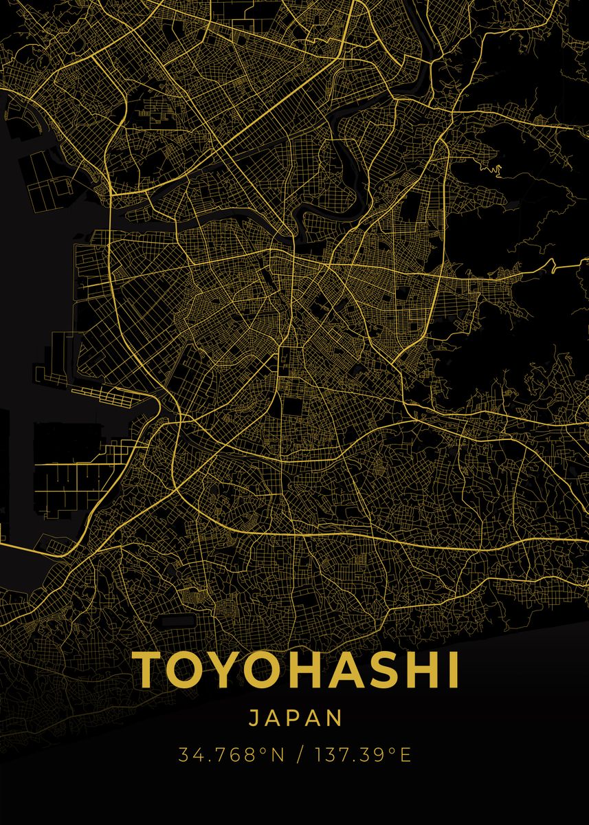 'Toyohashi Japan' Poster, picture, metal print, paint by Conceptual ...