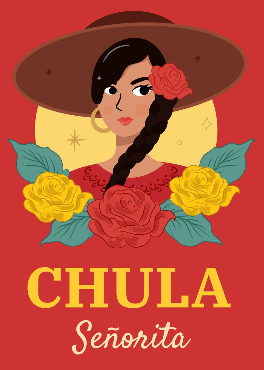 'Women Senorita Chula' Poster, picture, metal print, paint by Max Ronn ...