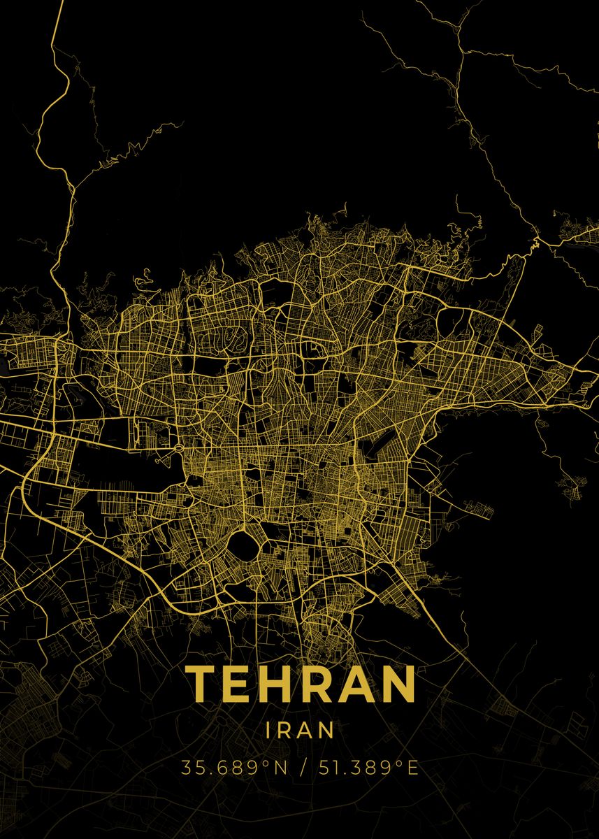 'Tehran Iran' Poster, picture, metal print, paint by Conceptual ...