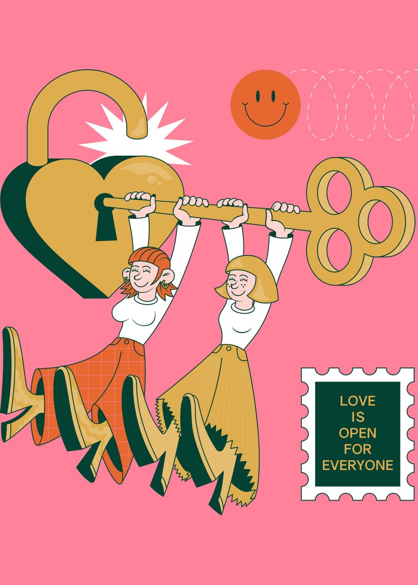 'Love is open for everyone ' Poster, picture, metal print, paint by ...