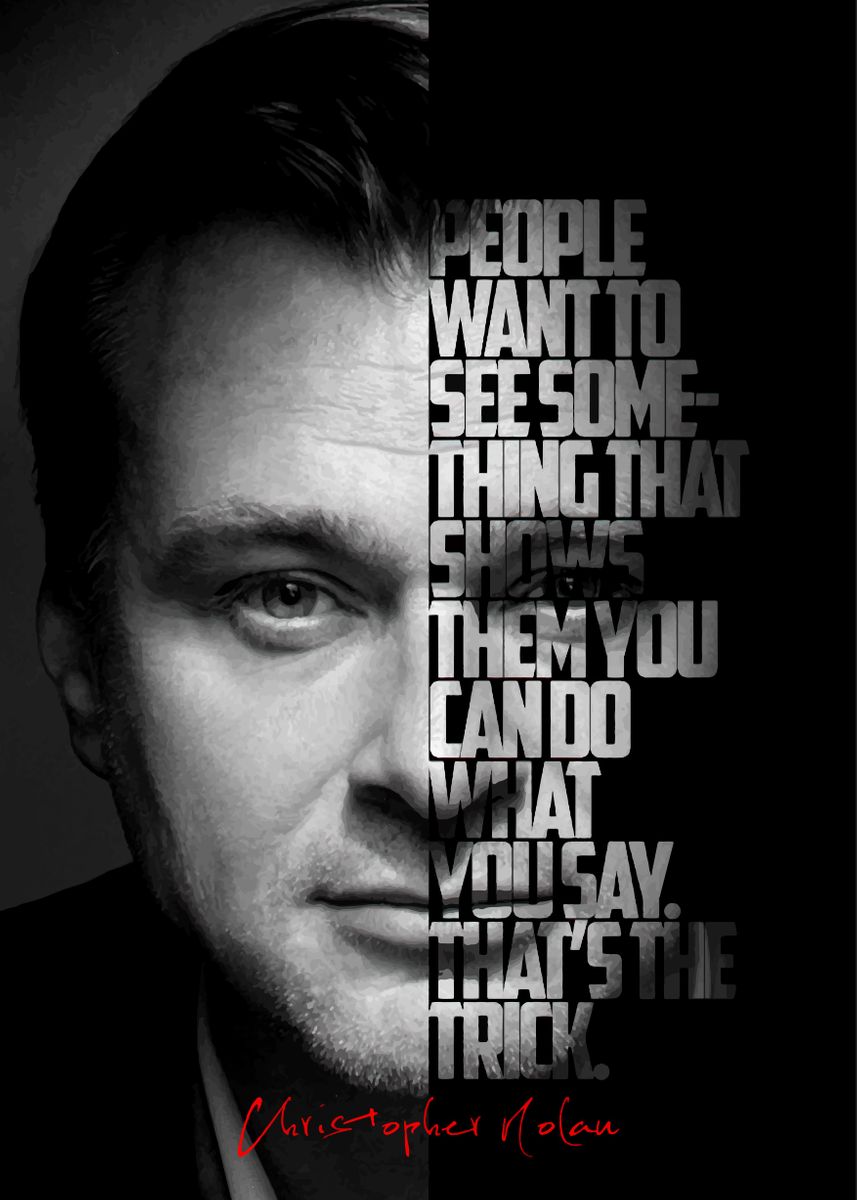 'Christopher Nolan ' Poster, picture, metal print, paint by BnWDesigner ...