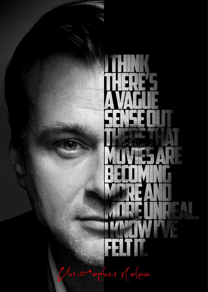 'Christopher Nolan' Poster, picture, metal print, paint by BnWDesigner ...