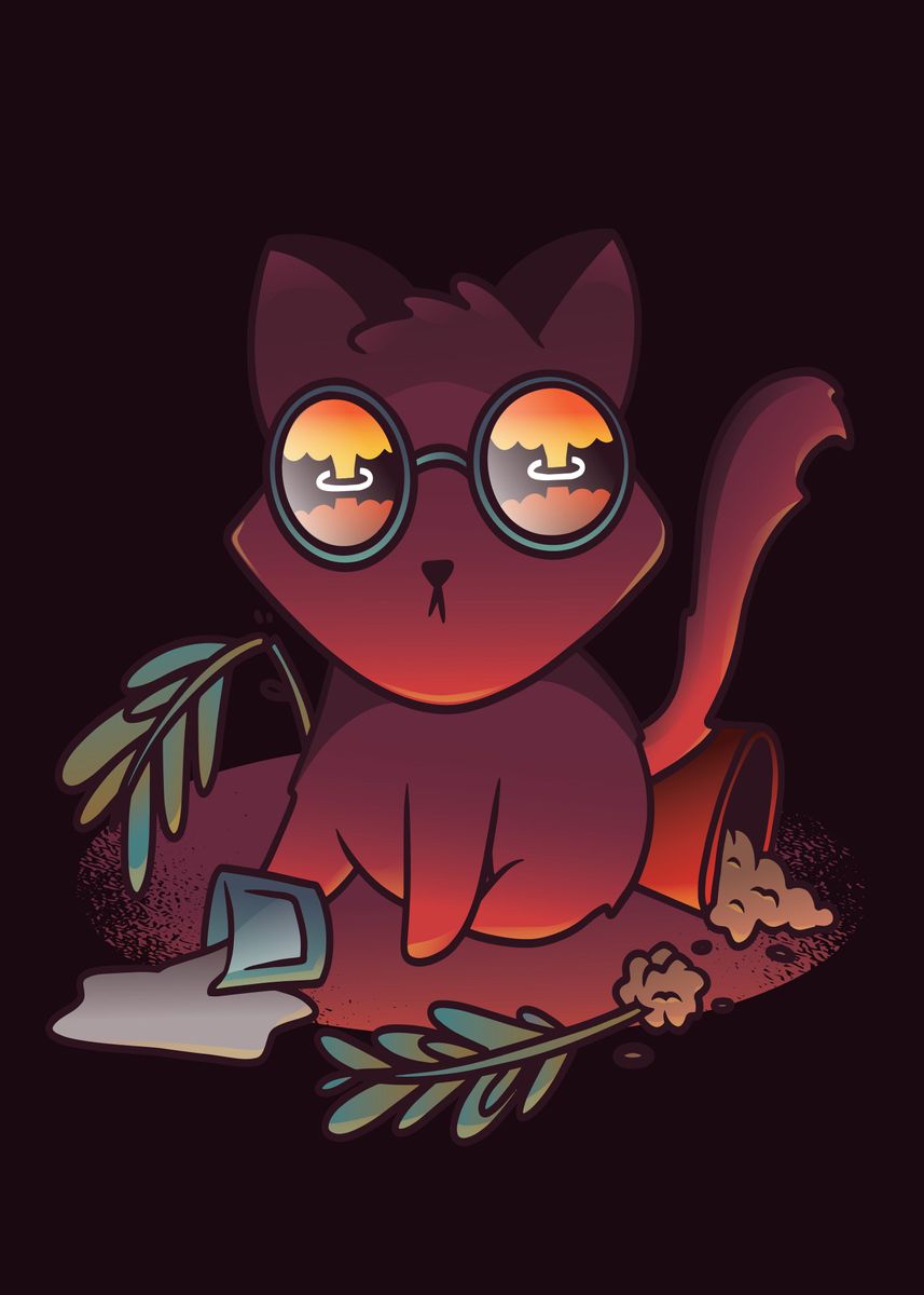 'Catastrophe Cat' Poster, picture, metal print, paint by Cotton Wander ...