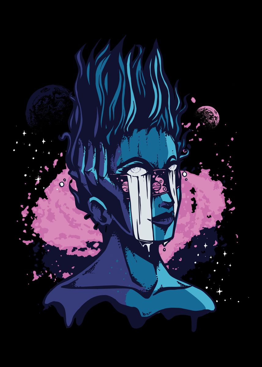 'Ms space' Poster, picture, metal print, paint by Stefanie Herrmann ...