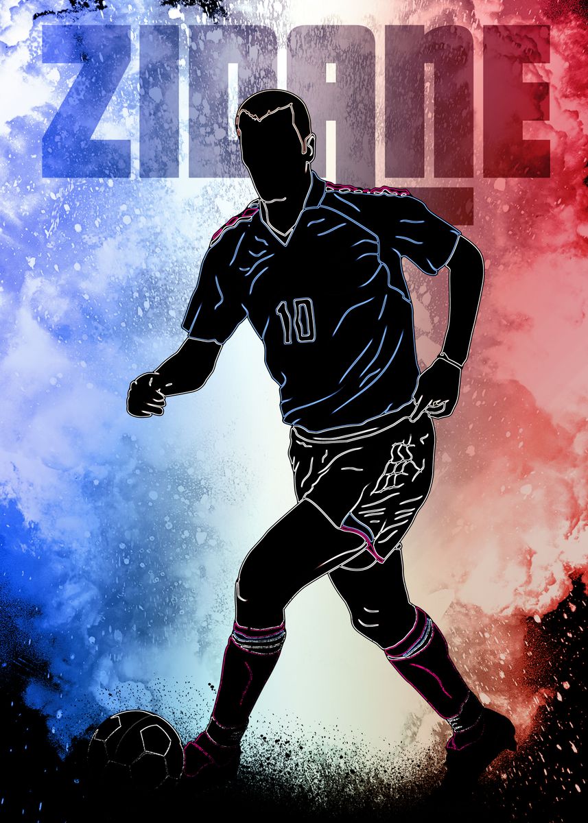 'Soul of Zizou' Poster, picture, metal print, paint by Donnie | Displate