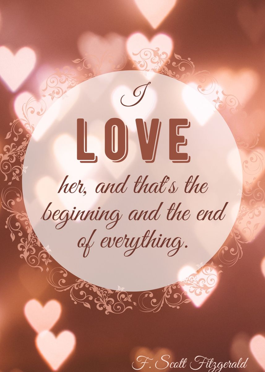 'Quote about love' Poster, picture, metal print, paint by CiniArt ...