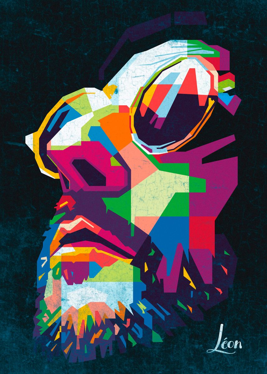 'Leon' Poster, picture, metal print, paint by nofa aji zatmiko | Displate