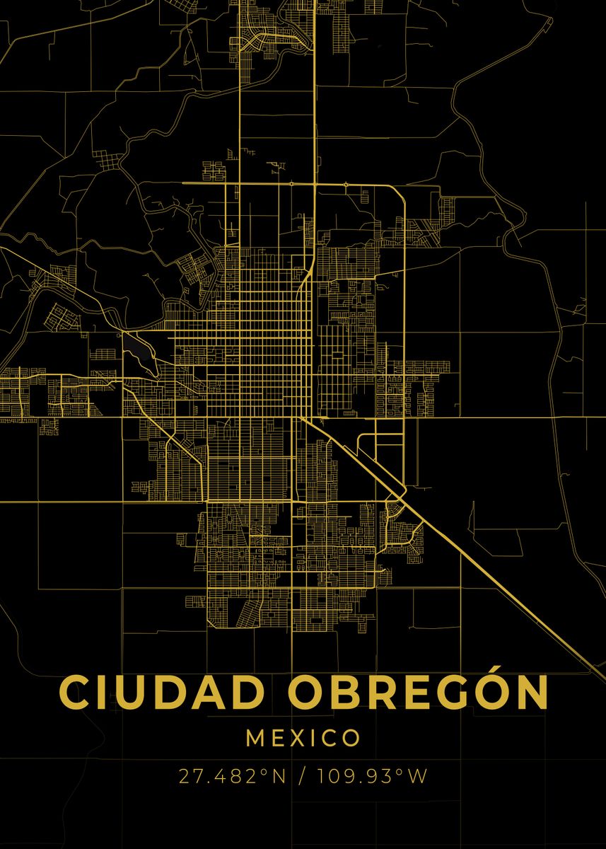'Ciudad Obregon Mexico' Poster, picture, metal print, paint by ...