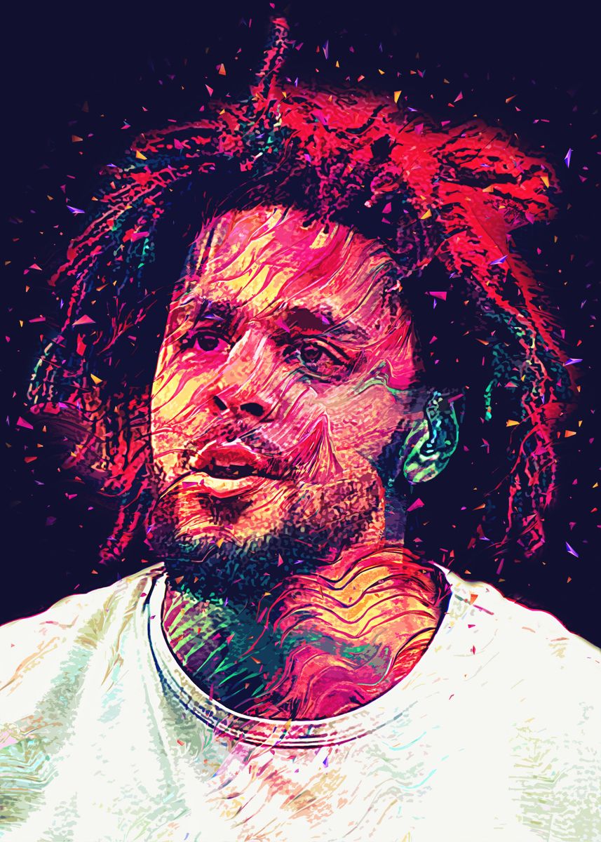 'J Cole' Poster, picture, metal print, paint by SA KE | Displate