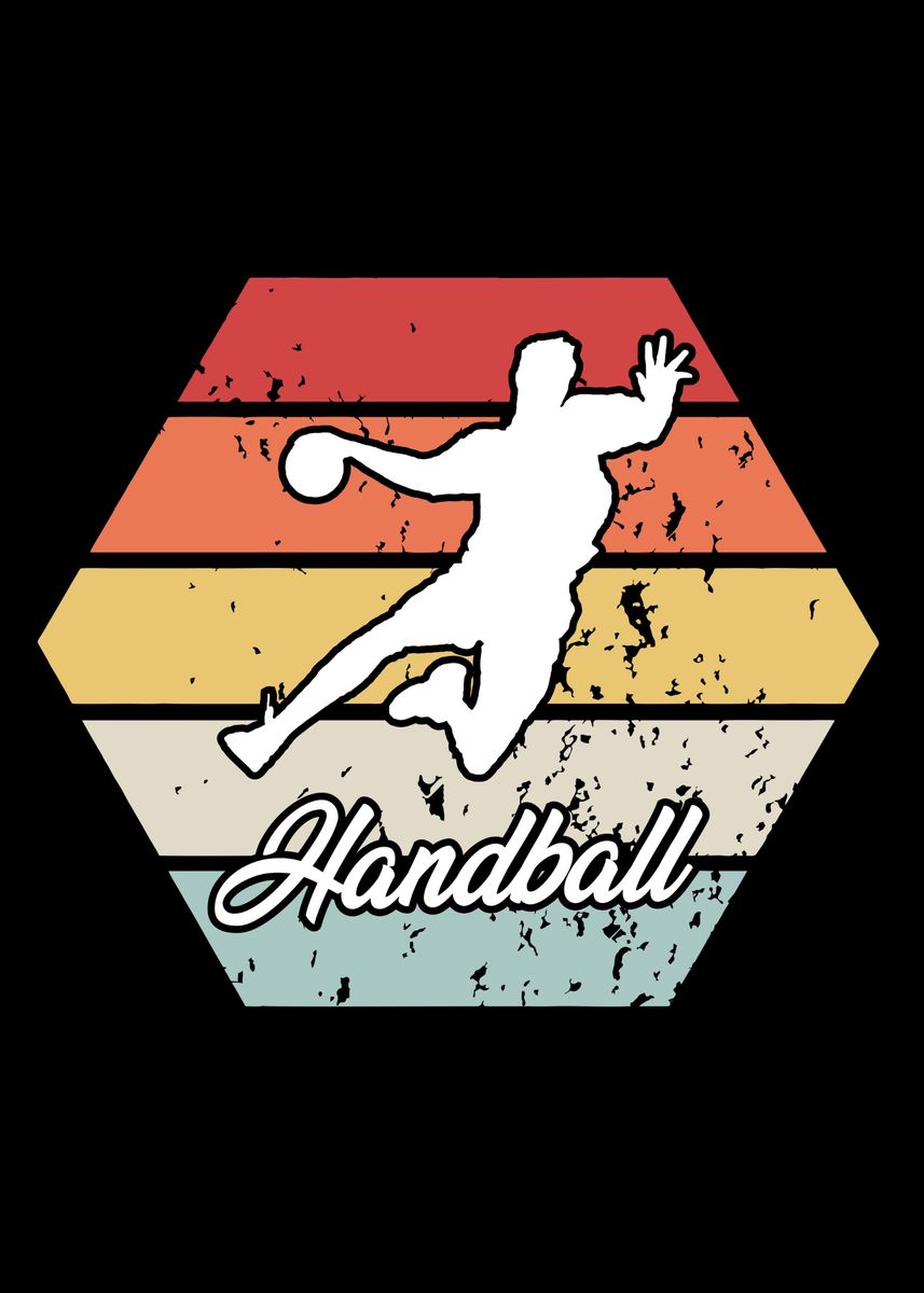 'Vintage Handball Design' Poster, picture, metal print, paint by ...