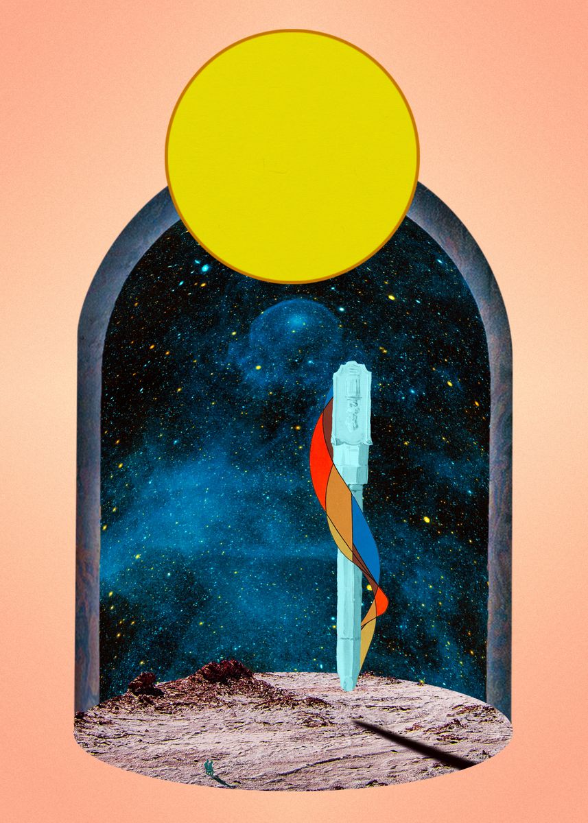 'Monolith on a distant worl' Poster, picture, metal print, paint by ...