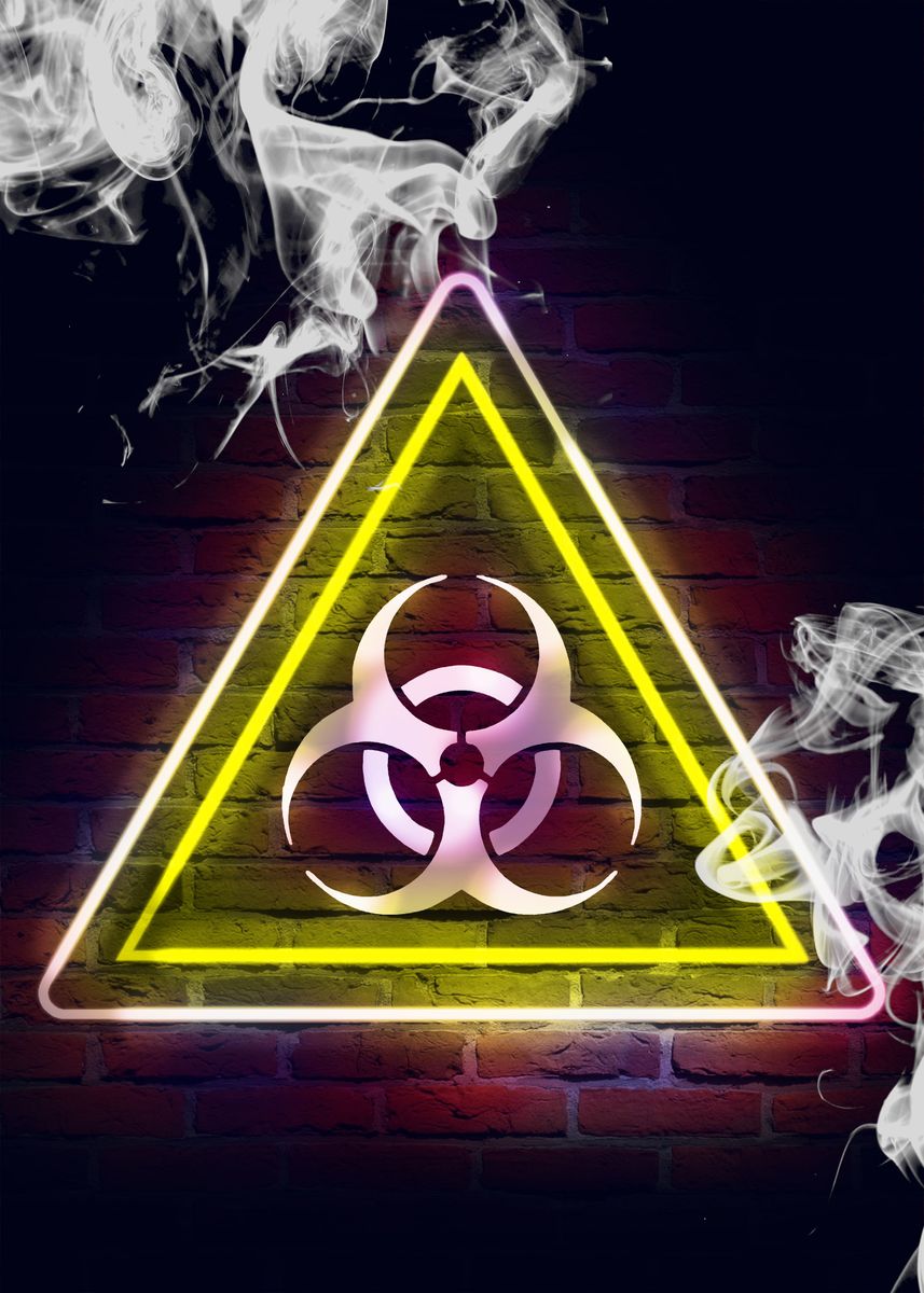 'Biohazard Smoke Neon Sign' Poster by Thanatu5 | Displate