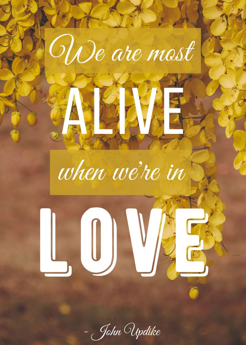 'Quote about love' Poster, picture, metal print, paint by CiniArt ...
