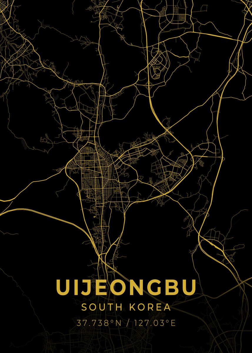 'Uijeongbu South Korea' Poster, picture, metal print, paint by ...