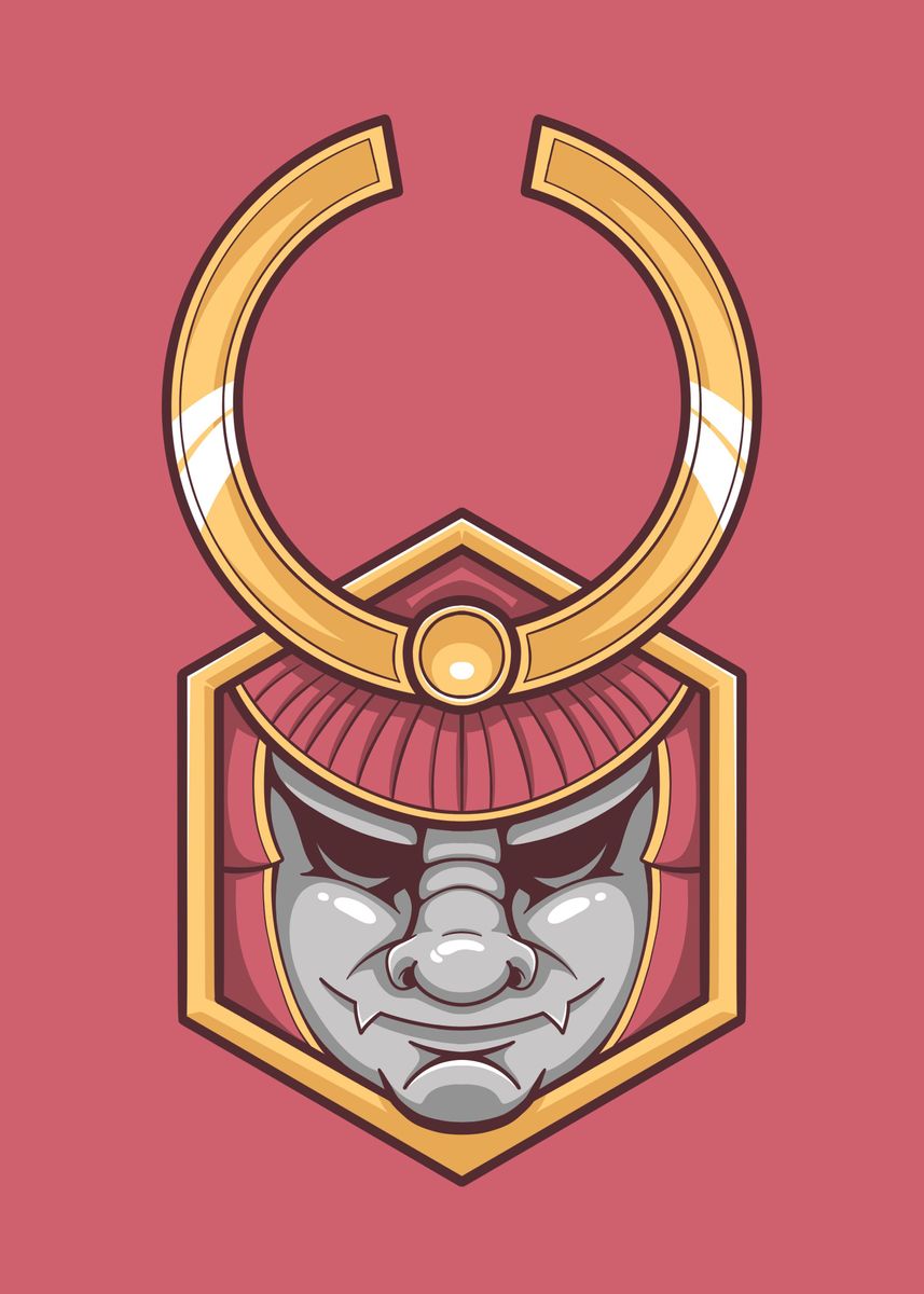 'Geometric Samurai Crest' Poster, picture, metal print, paint by Patrik ...