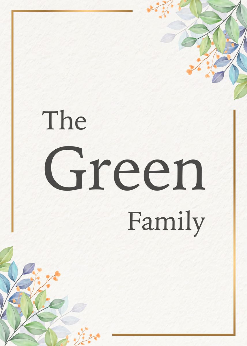 'The Green Family' Poster, picture, metal print, paint by Go Fonix ...