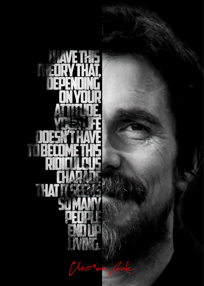 'Christian Bale' Poster by BnWDesigner | Displate