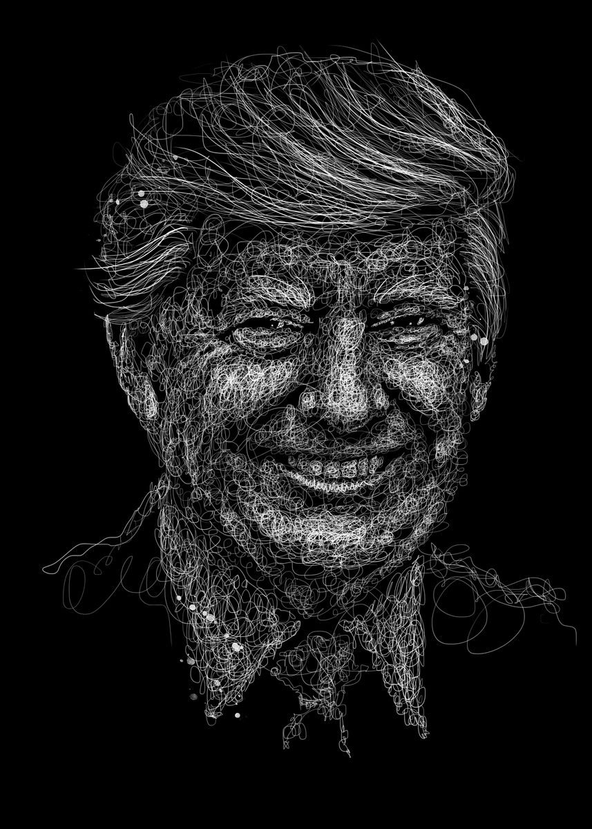 'Donald Trump' Poster, picture, metal print, paint by Izmo Scribbles ...