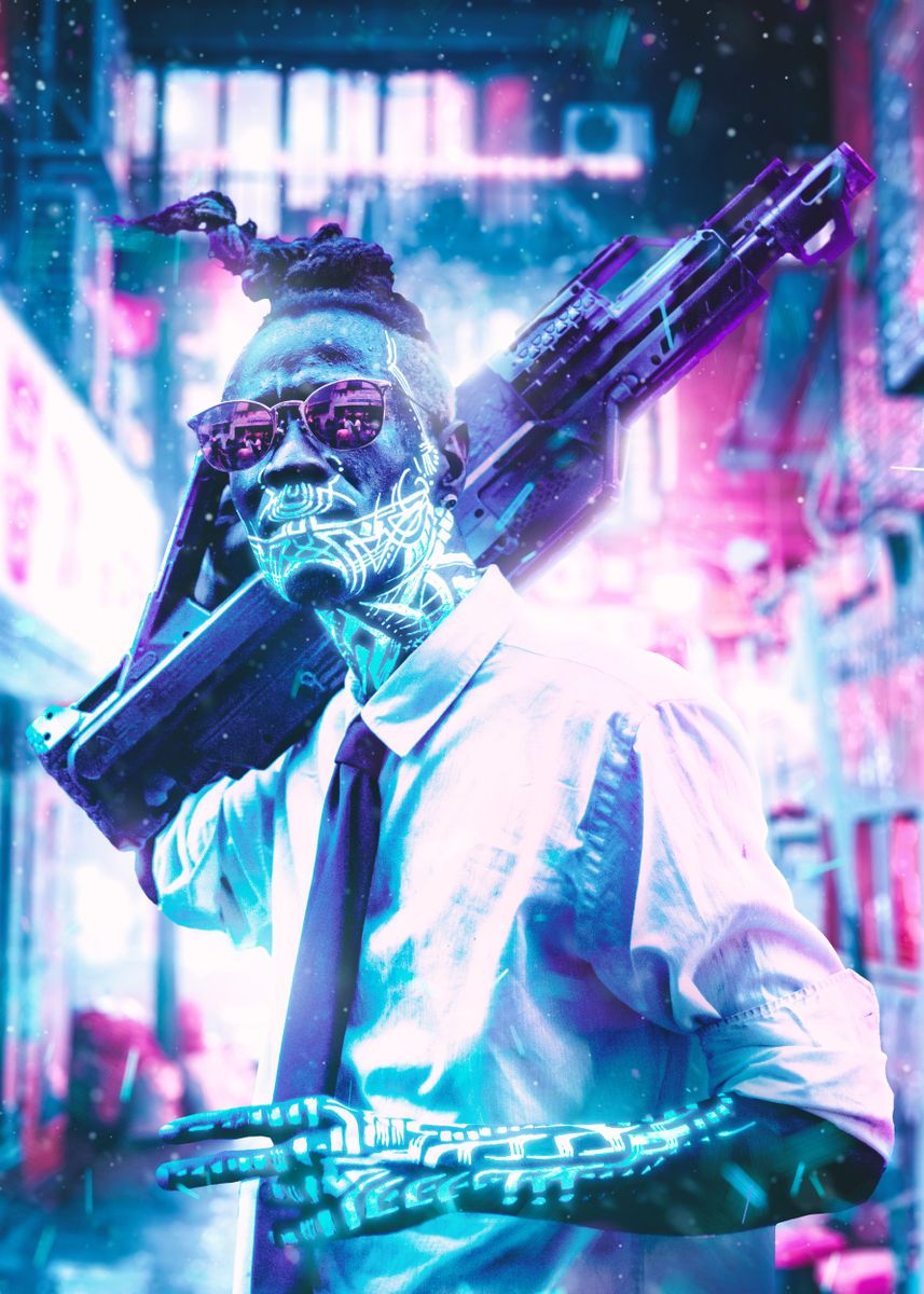 'Cyberpunk' Poster, picture, metal print, paint by Pascal Wagner | Displate