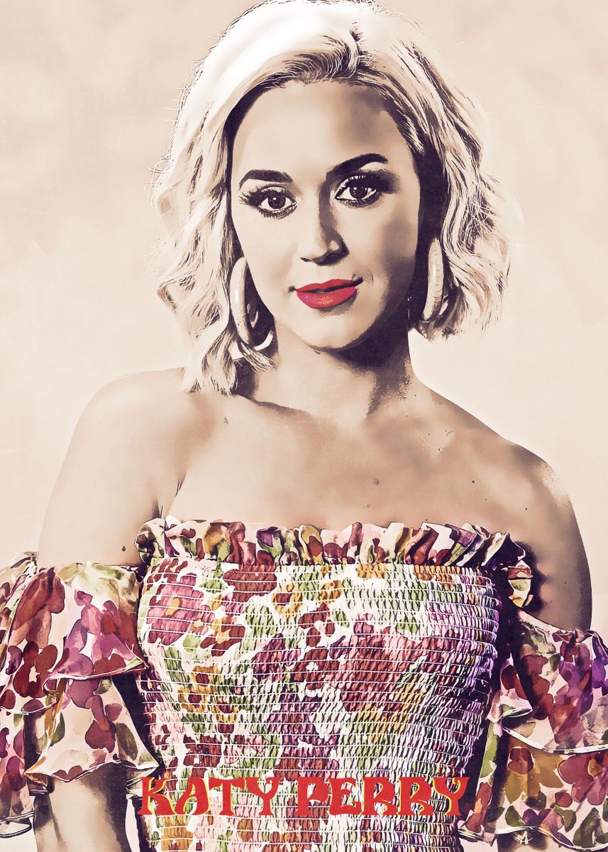 'Katy Perry' Poster, picture, metal print, paint by Anxhela Sufa | Displate