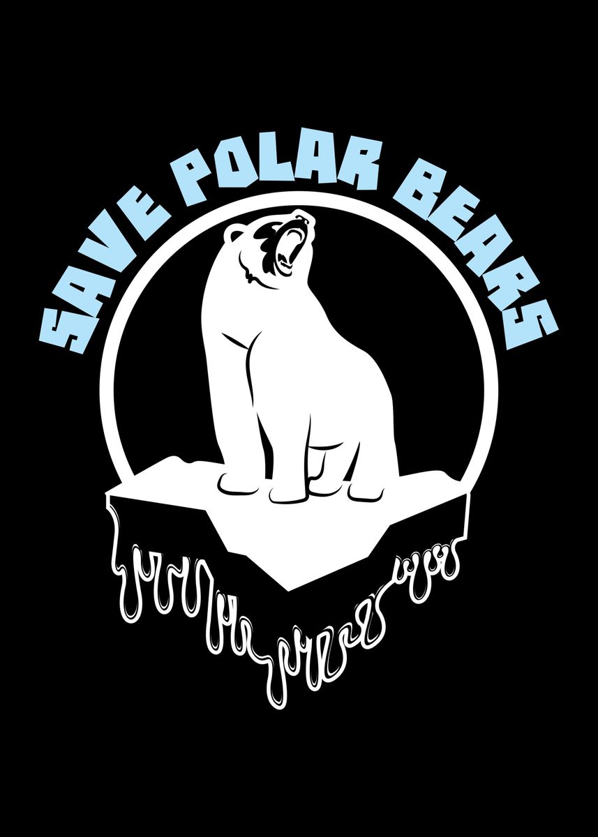 'Polar Bears Save Ice Floe' Poster, picture, metal print, paint by ...