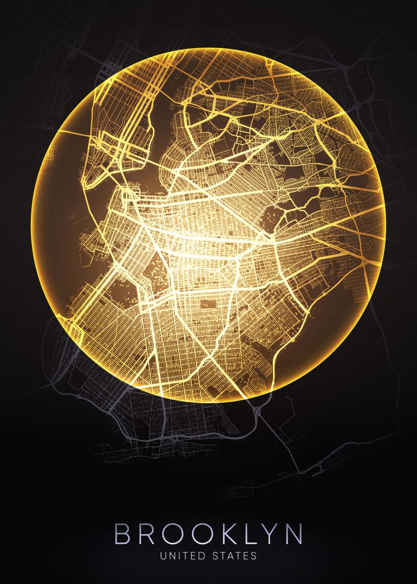 'brooklyn' Poster, picture, metal print, paint by SplashDesign | Displate