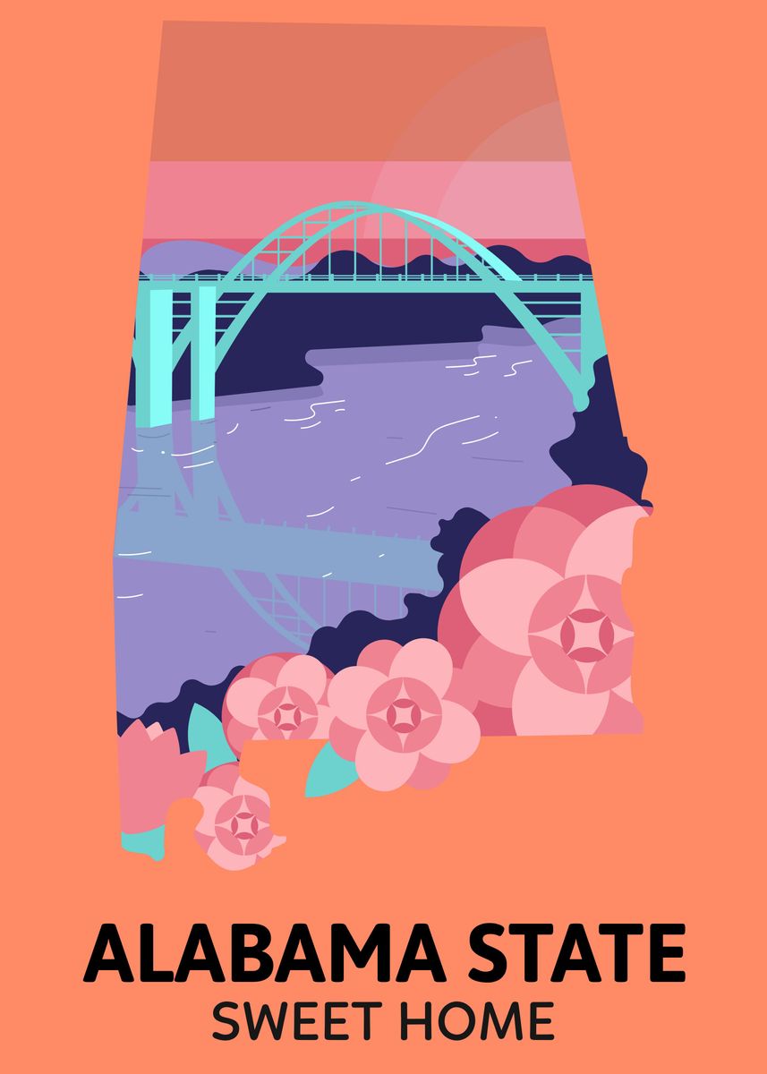 'Sweet Home Alabama State ' Poster, picture, metal print, paint by Max ...