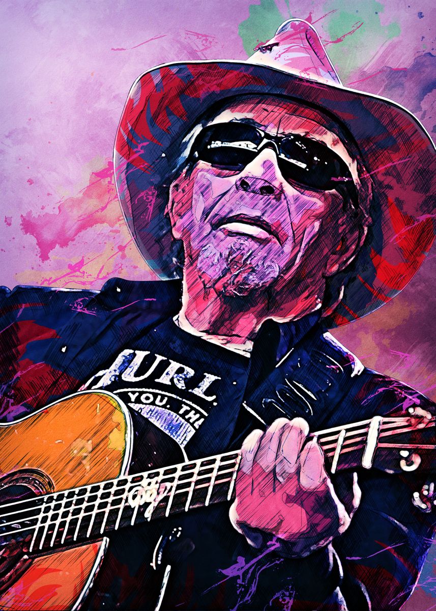 'MERLE HAGGARD' Poster, picture, metal print, paint by MoveUp | Displate
