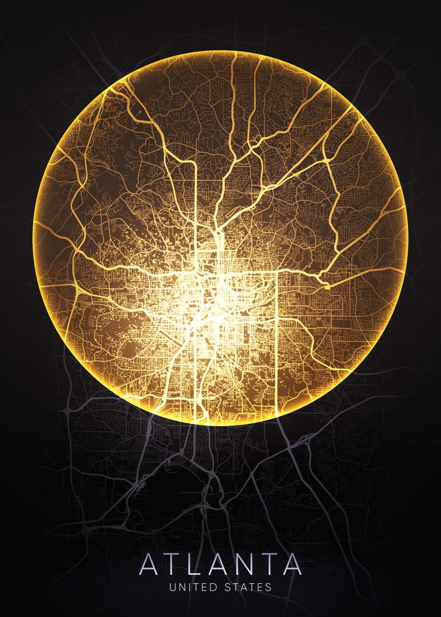 'atlanta Georgia usa' Poster, picture, metal print, paint by ...