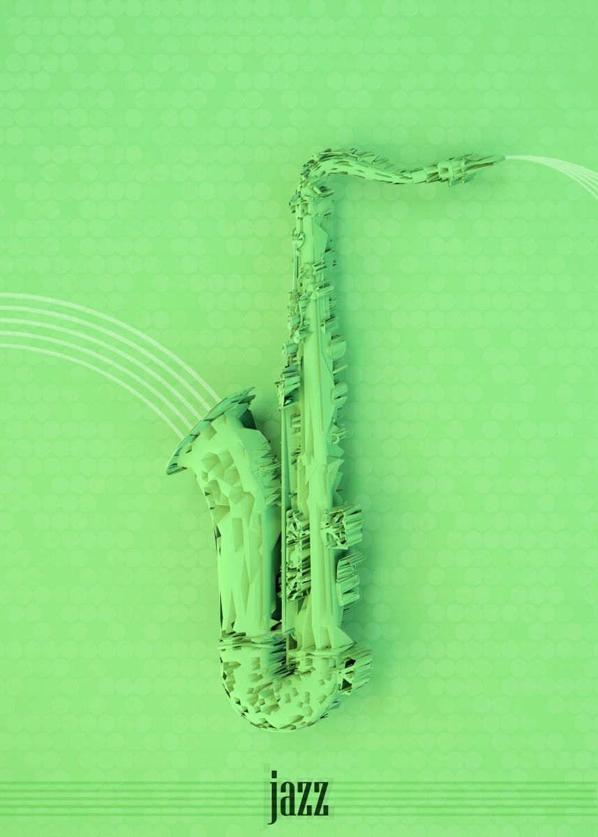 'Jazz Green Accent' Poster, picture, metal print, paint by Konstantin ...