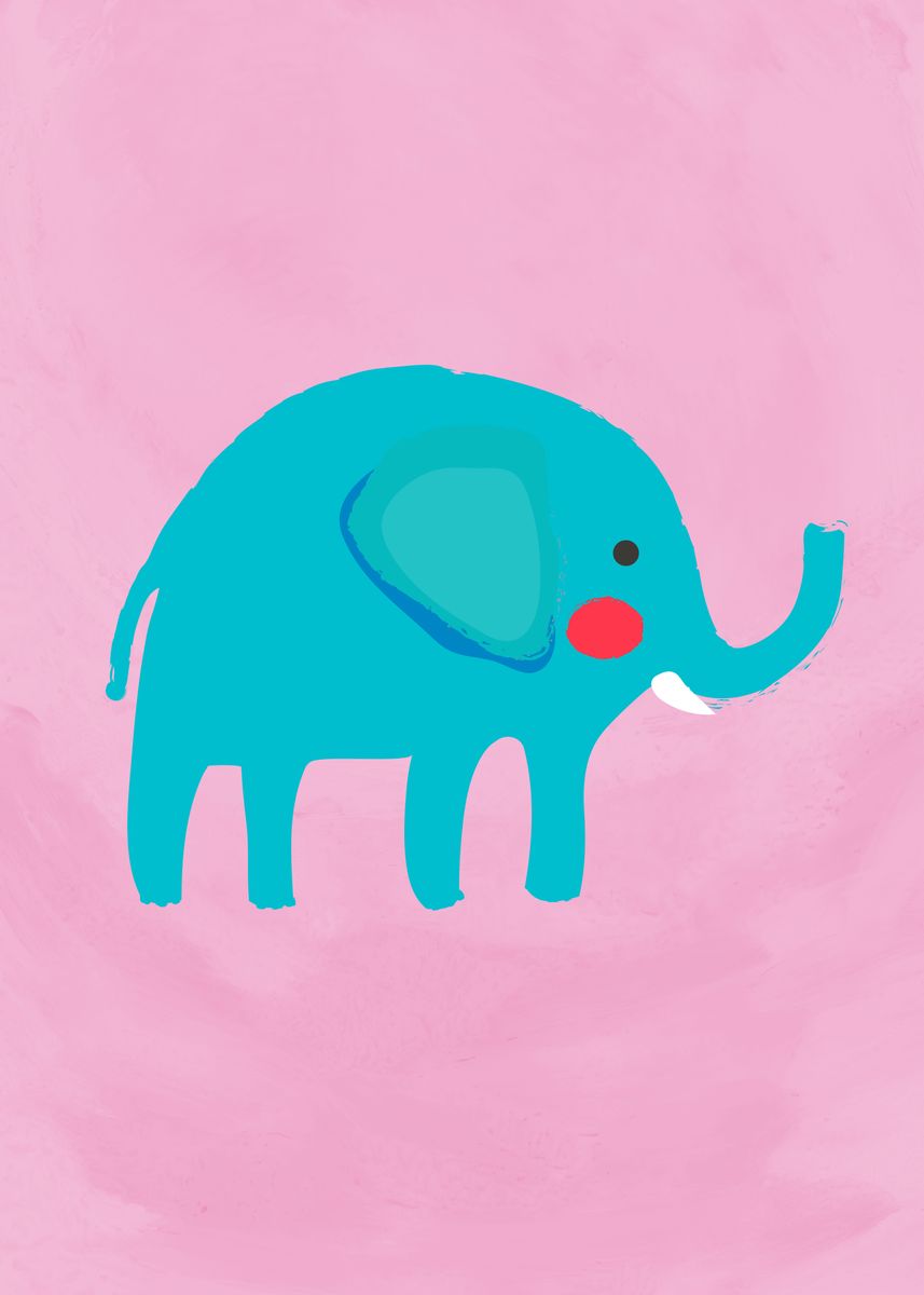 'Pink Elephant Painting' Poster, picture, metal print, paint by ...