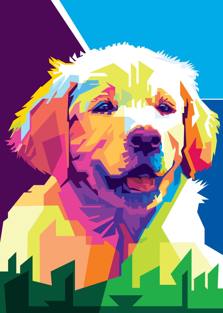 'the dog in wpap disgn' Poster, picture, metal print, paint by Erik ...