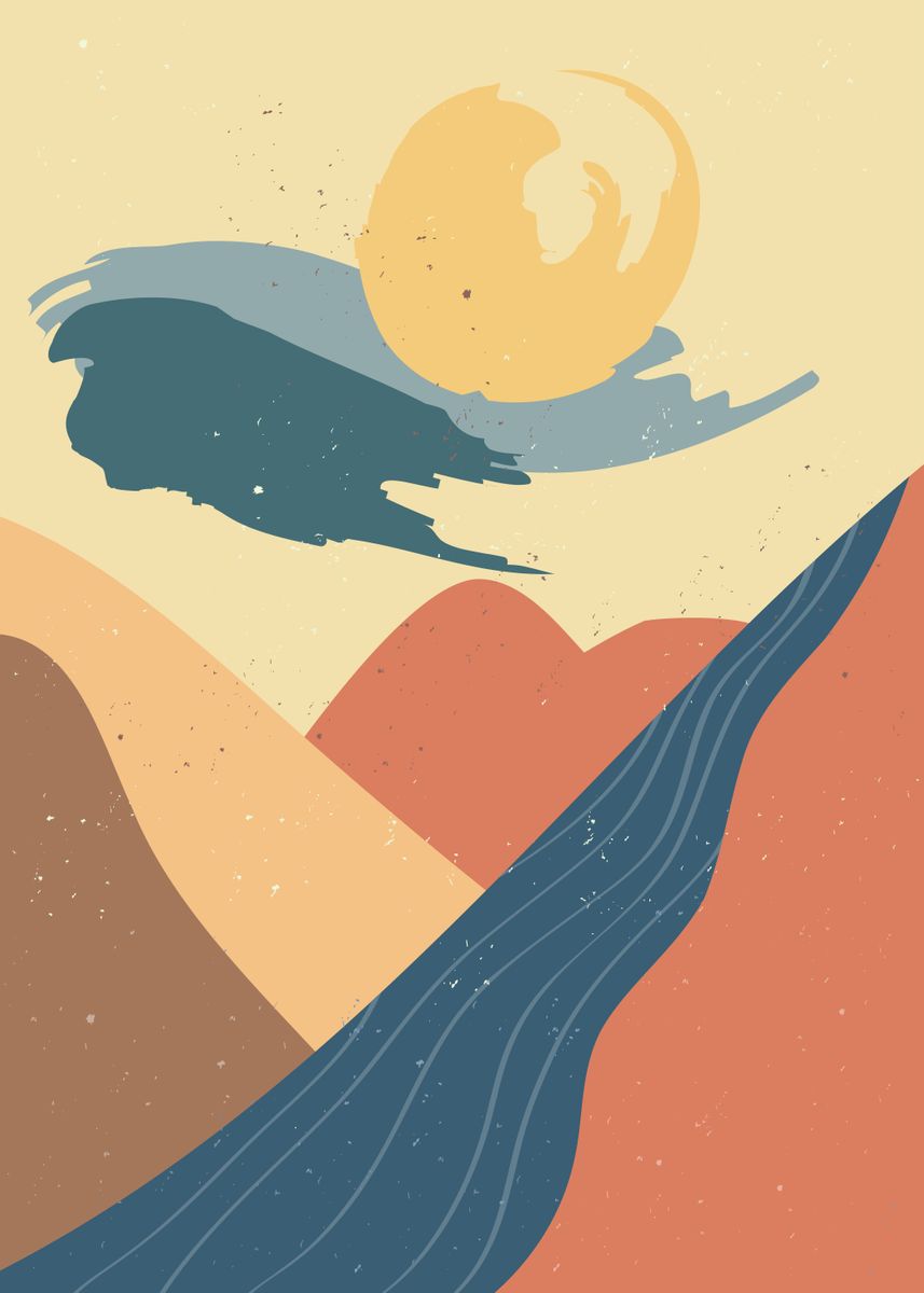 'mountain landscape' Poster by budi yanto | Displate