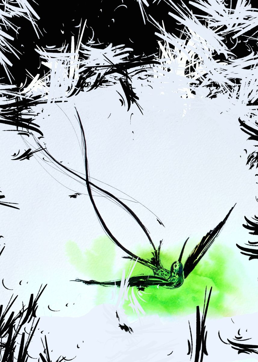 'Free fly' Poster by Fátima Seehagen Nature Illustrations | Displate