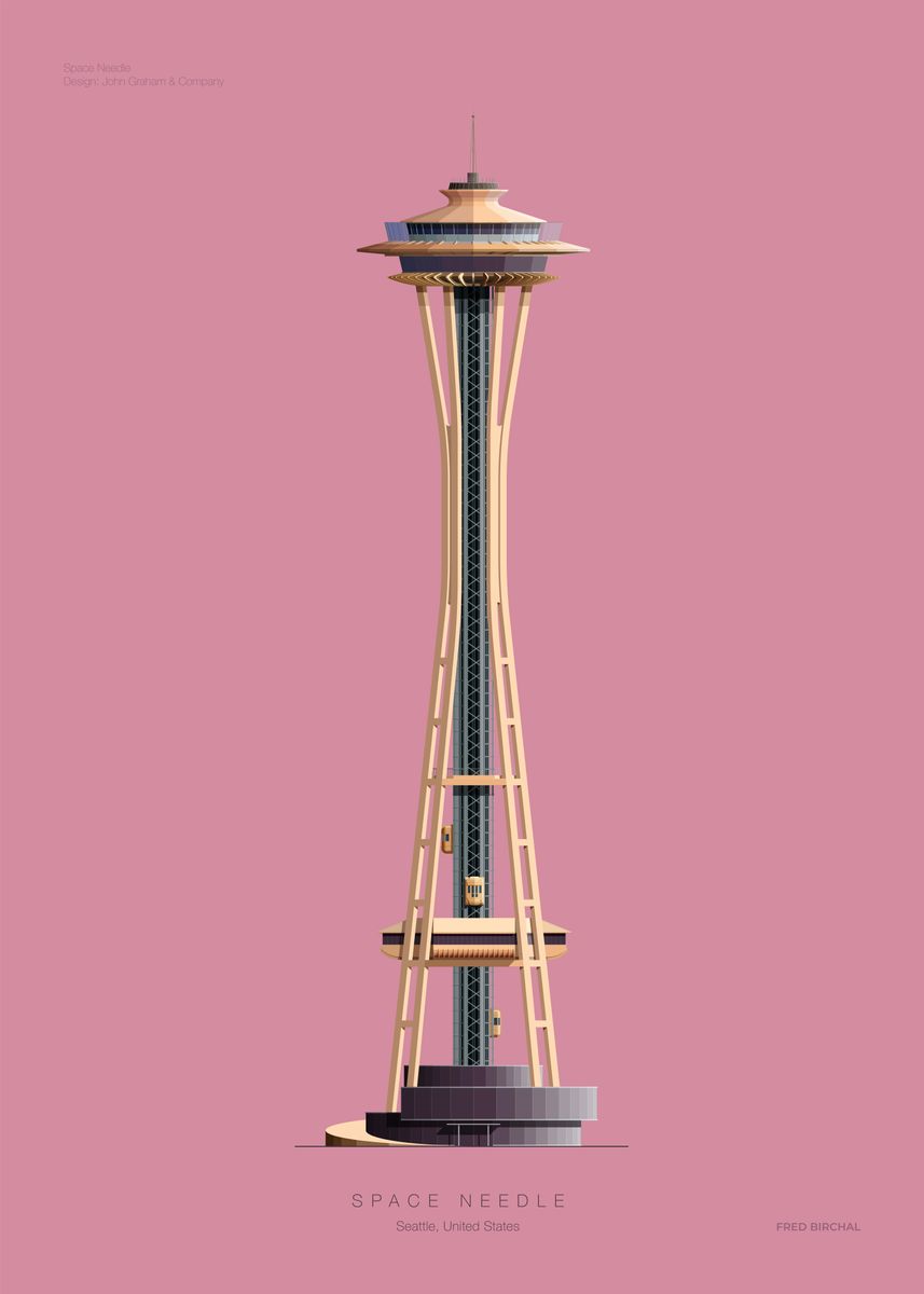 'Space Needle' Poster by Fred Birchal | Displate