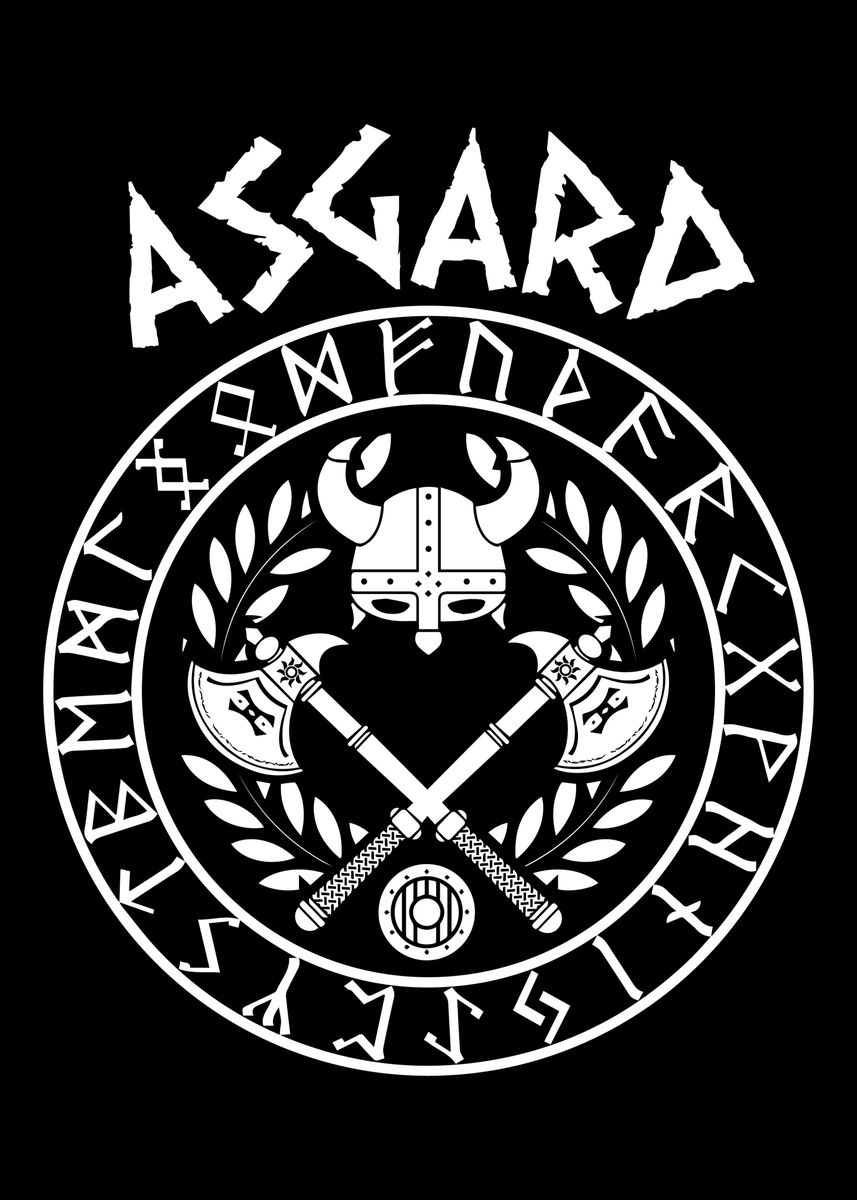'Viking Asgard design' Poster, picture, metal print, paint by ...