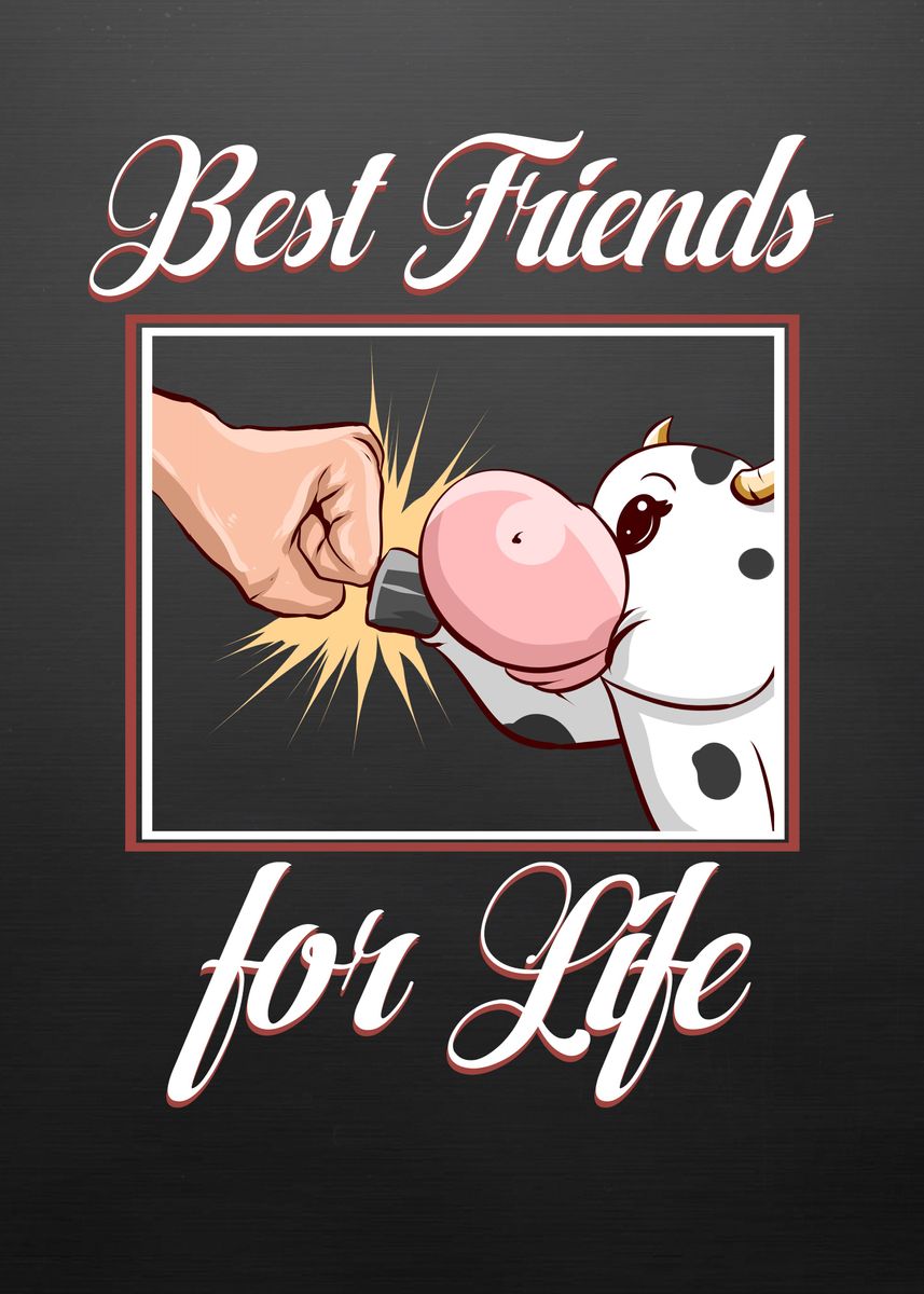 'Cow Farmers Best Friend' Poster, picture, metal print, paint by Biglui ...