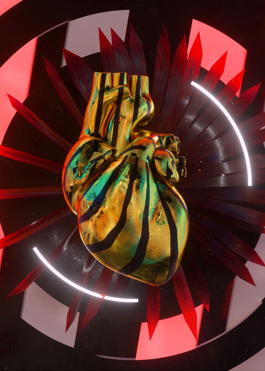 'BEATING HEART' Poster, picture, metal print, paint by Stefan Mathez ...