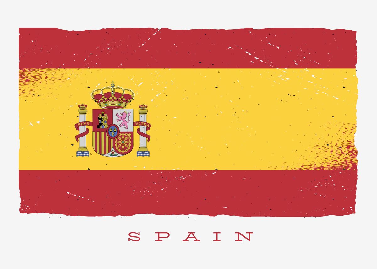 'Distressed Spain Flag' Poster by Poster Parlor | Displate