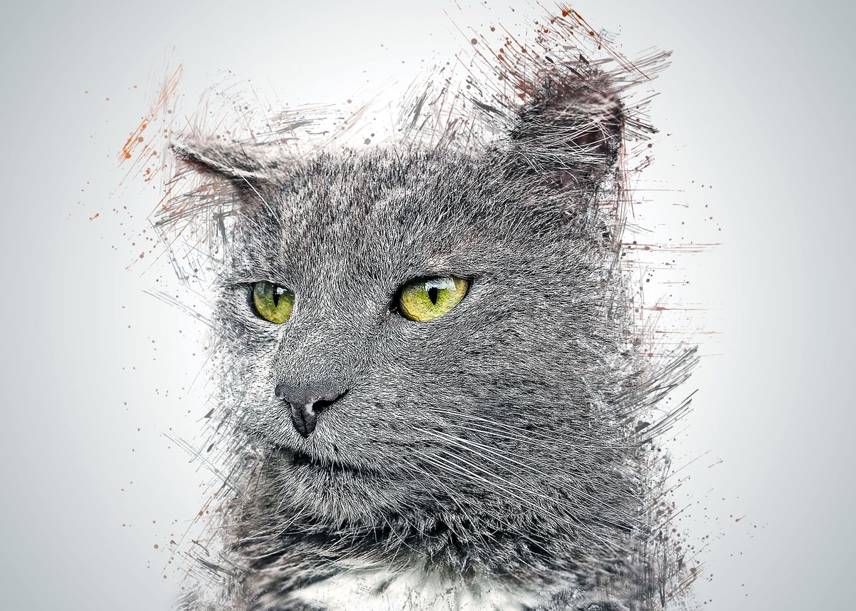 'Cat Cute Animal' Poster by Mas Nono | Displate