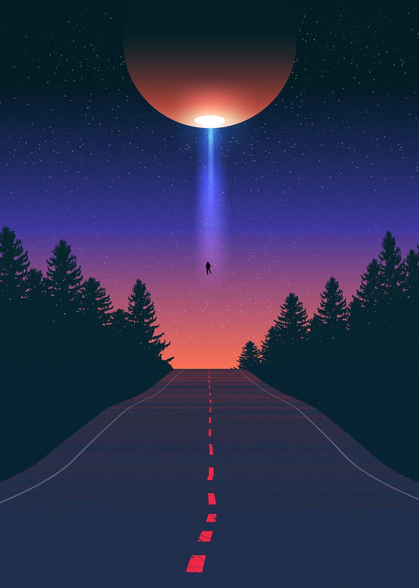 'Alien abduction ' Poster by Queensy Collin | Displate