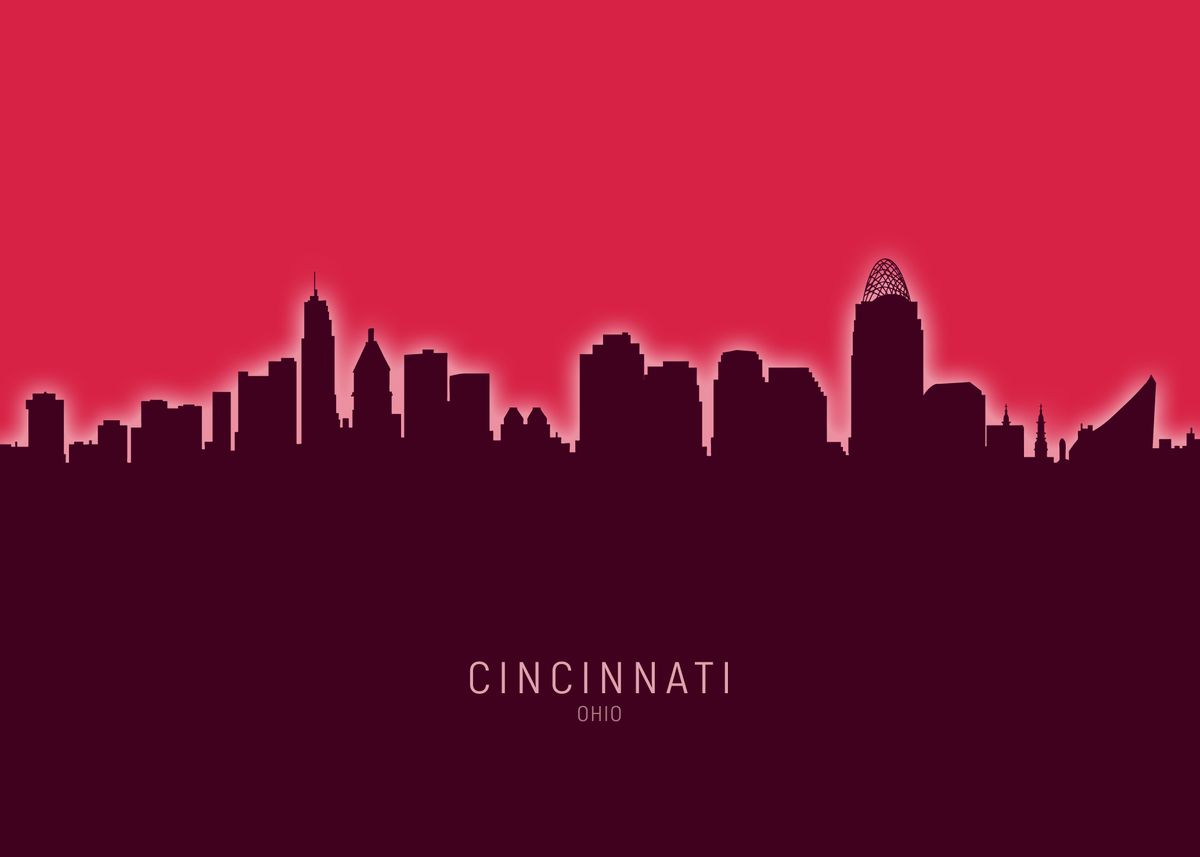 'Cincinnati Skyline Ohio' Poster by Michael Tompsett | Displate