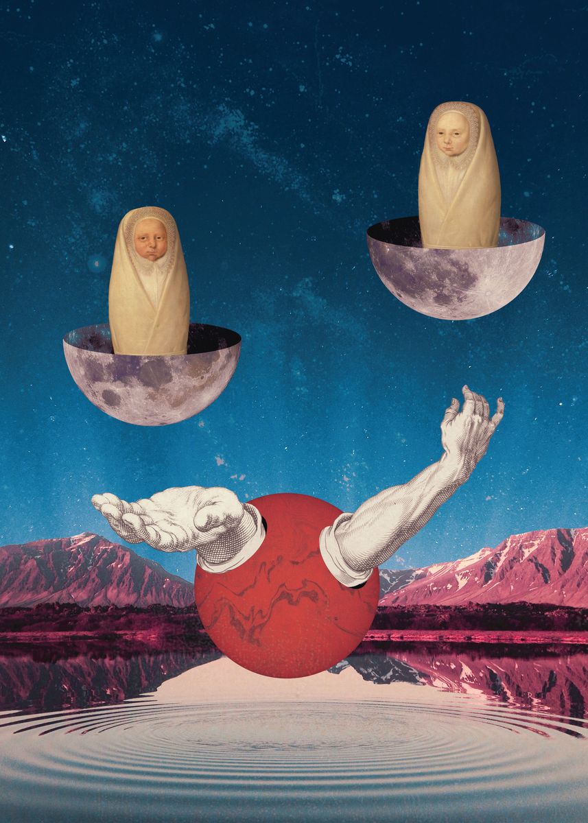 'Twins connection ' Poster, picture, metal print, paint by intonointus ...