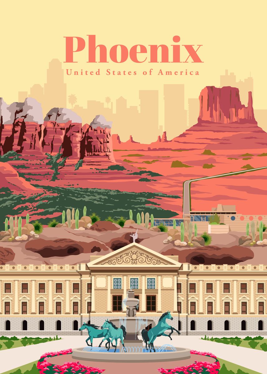 'Trip to Phoenix' Poster, picture, metal print, paint by Studio 324 ...