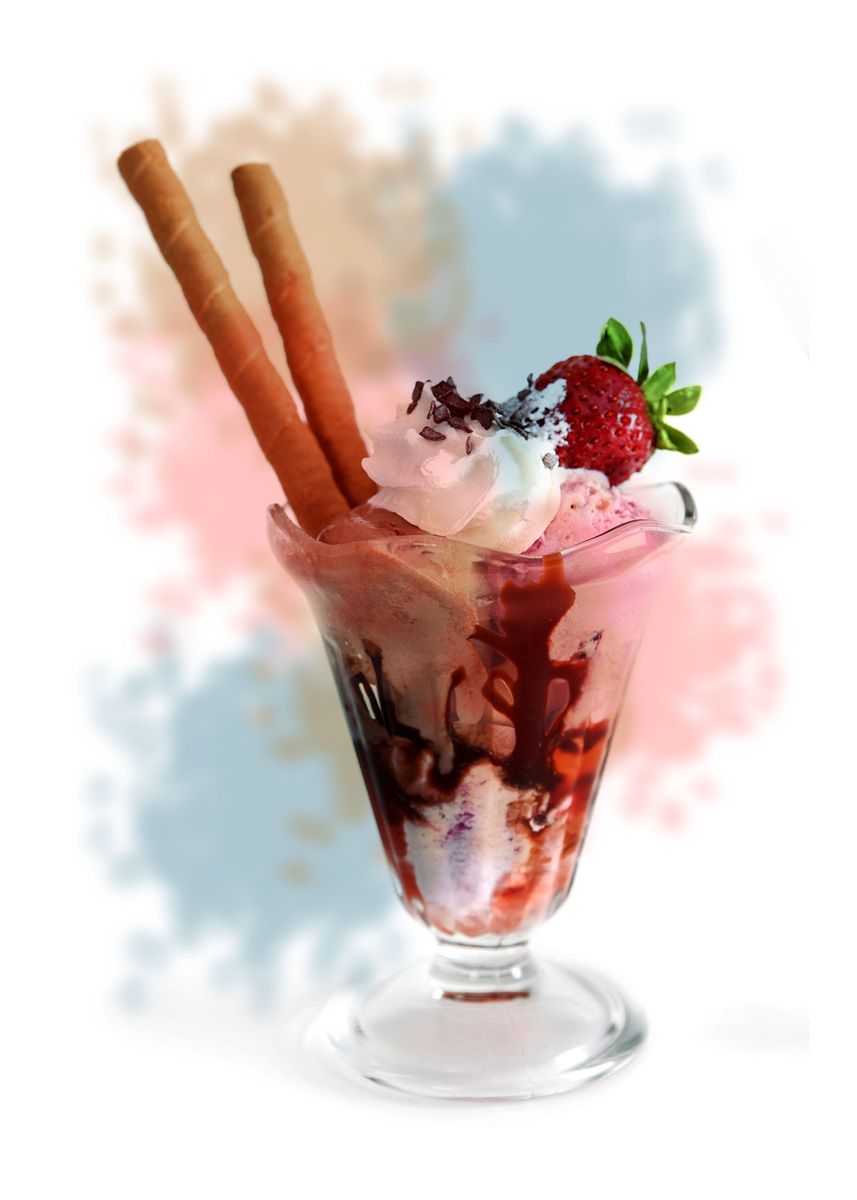 'Fudge Sundae' Poster, picture, metal print, paint by Rhiannon Massaro ...