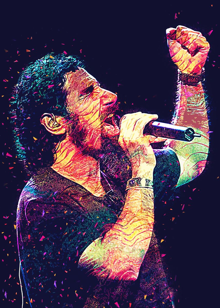 'Serj Tankian' Poster, picture, metal print, paint by ru ke | Displate